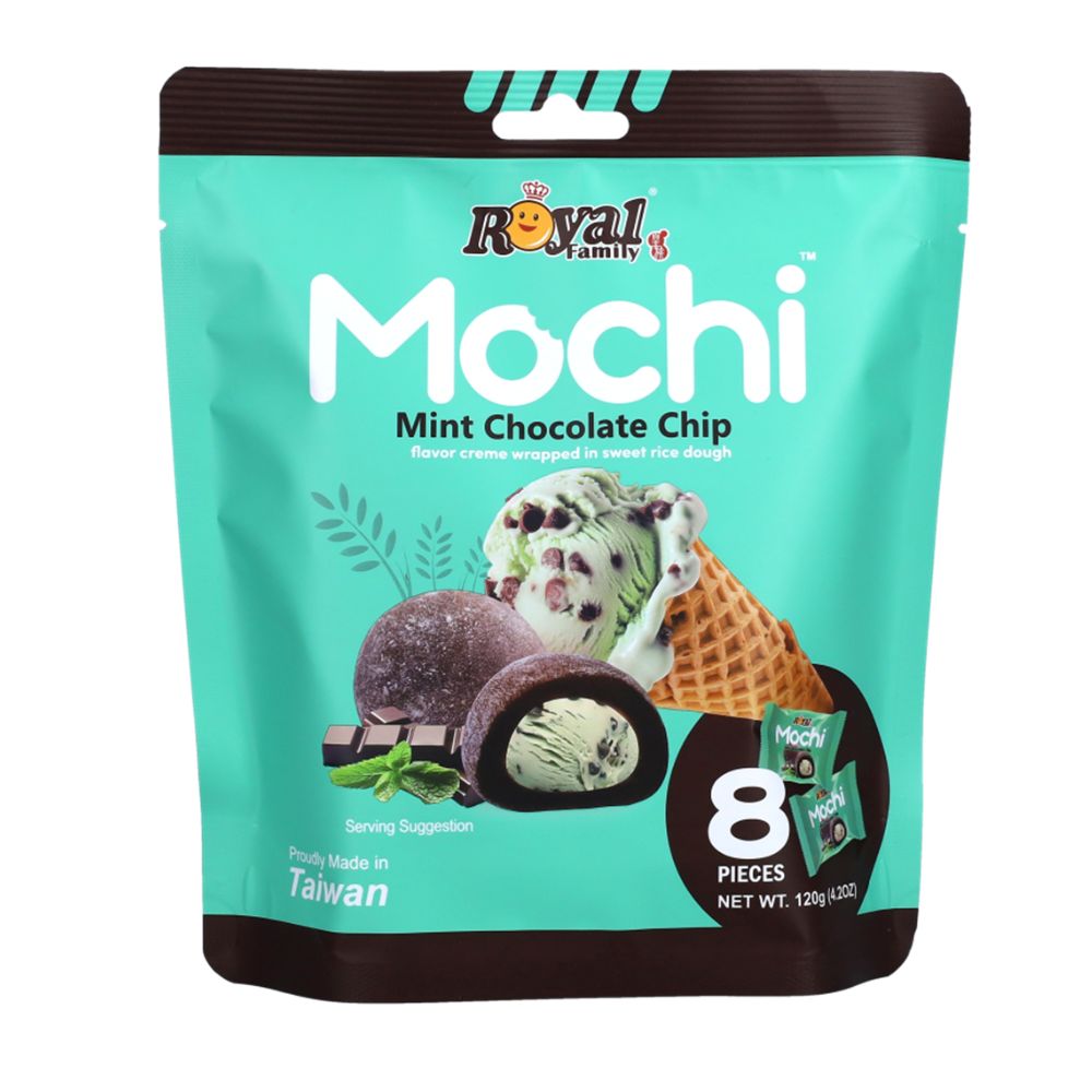 Royal Family Mochi Mint Chocolate Chip - mochi al gusto di menta con gocce di cioccolato da 120g ...