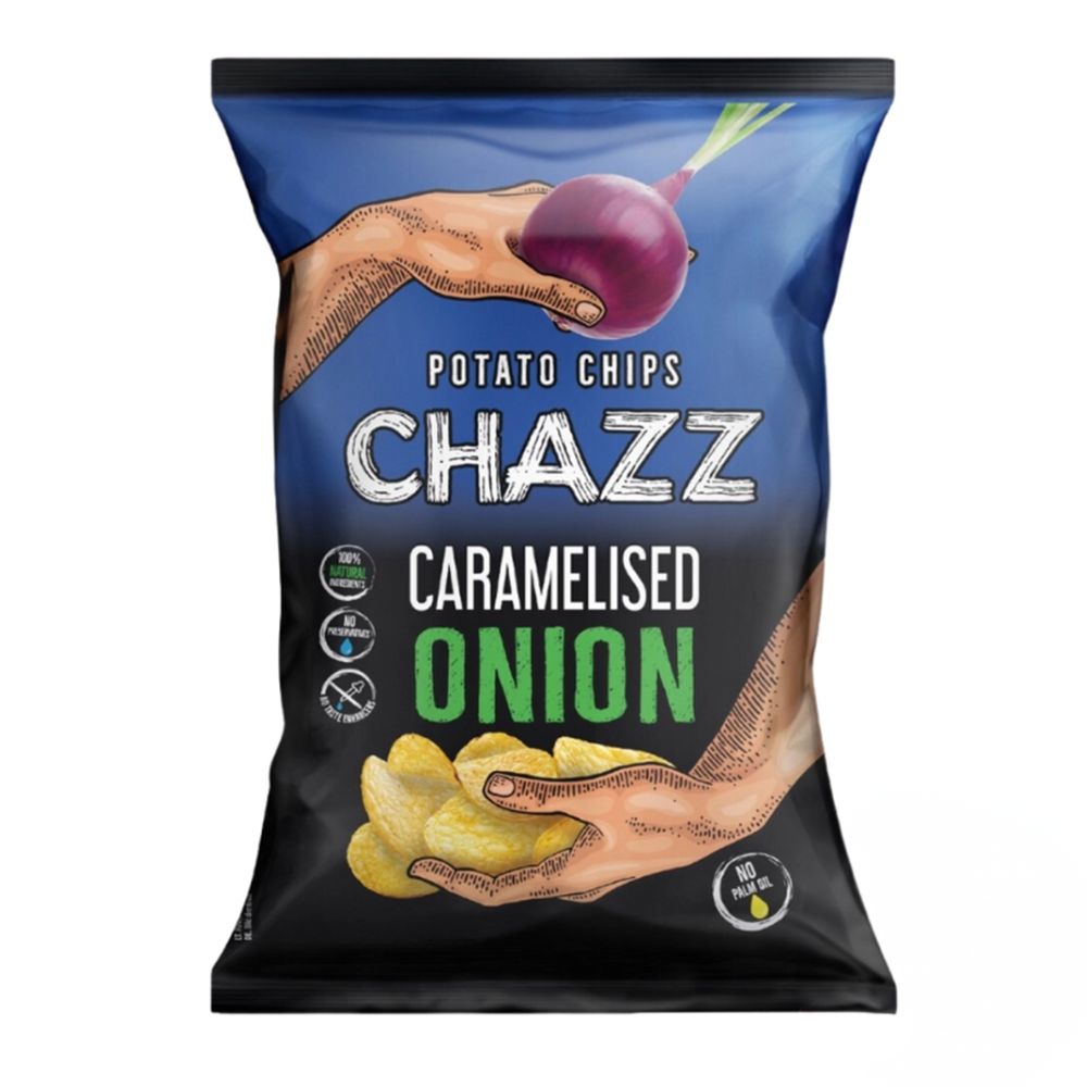 Chazz Potato Chips Caramelised Onion - patatine al gusto di cipolla caramellata da 130g ...
