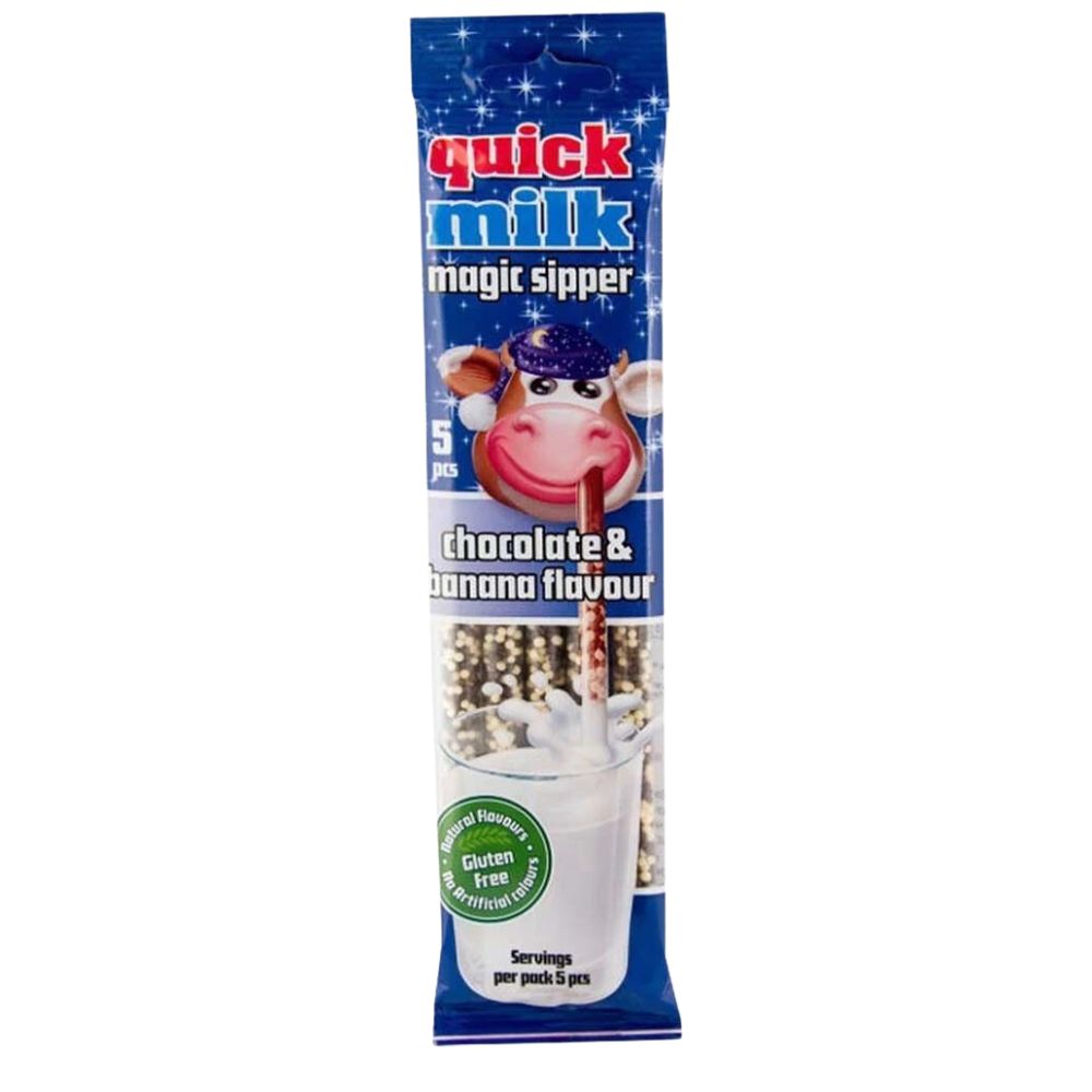 Quick Milk Magic Sipper Choco Banana - cannucce con caramelle al gusto di cioccolato e banana da ...