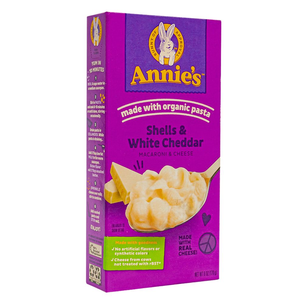 Annie's Mac & Cheese White Cheddar Shells - pasta al gusto di cheddar ...