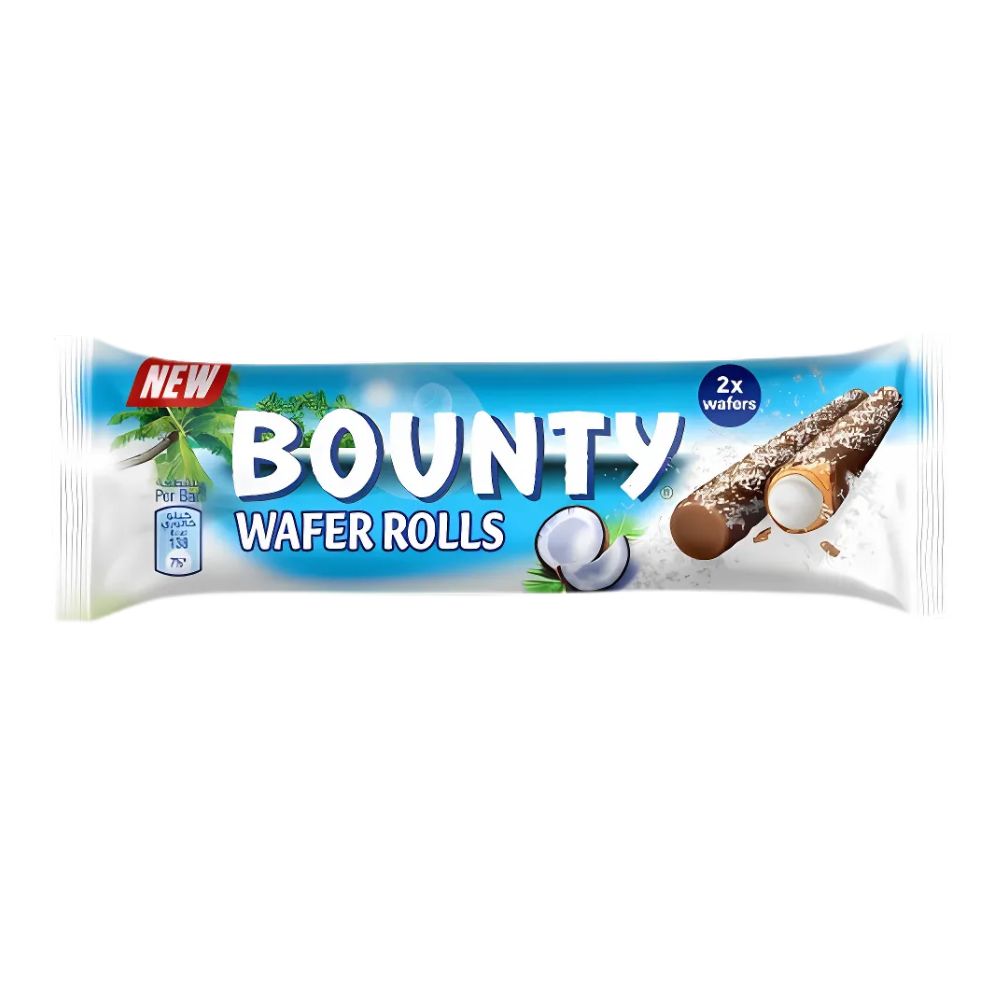 Bounty Wafer Roll - wafer arrotolato ricoperto di cioccolato e ripieno ...