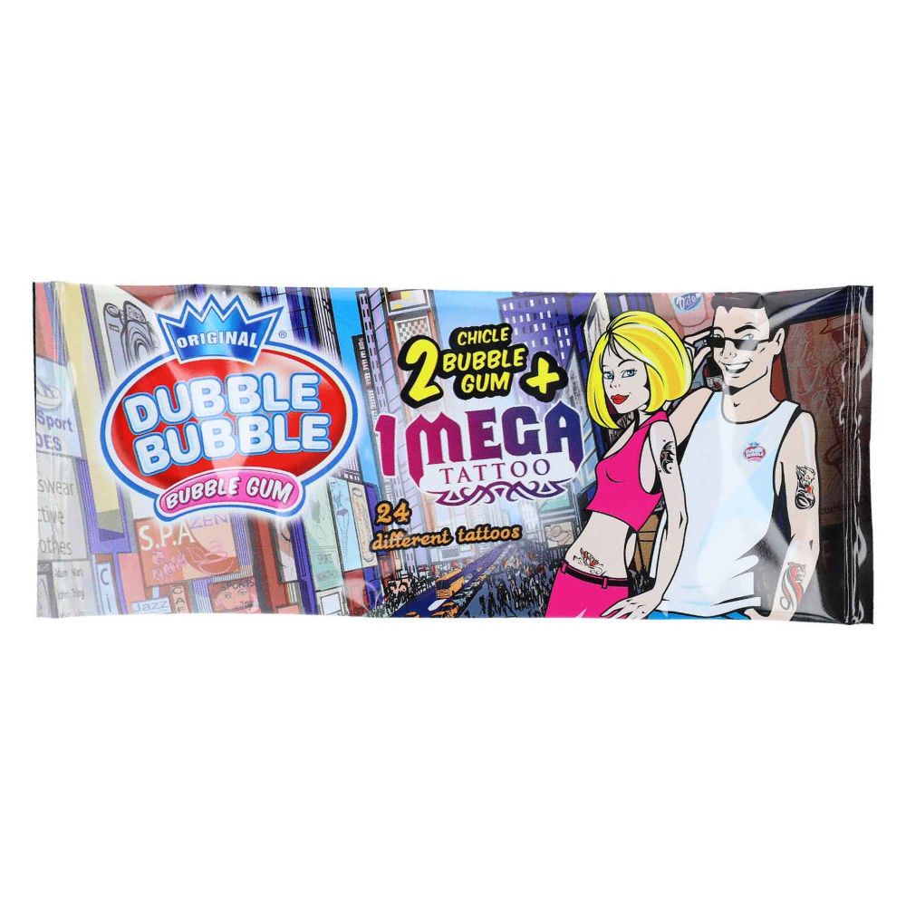 Dubble Bubble Mega Tattoo Bubble Gum - gomme da masticare al sapore di ...