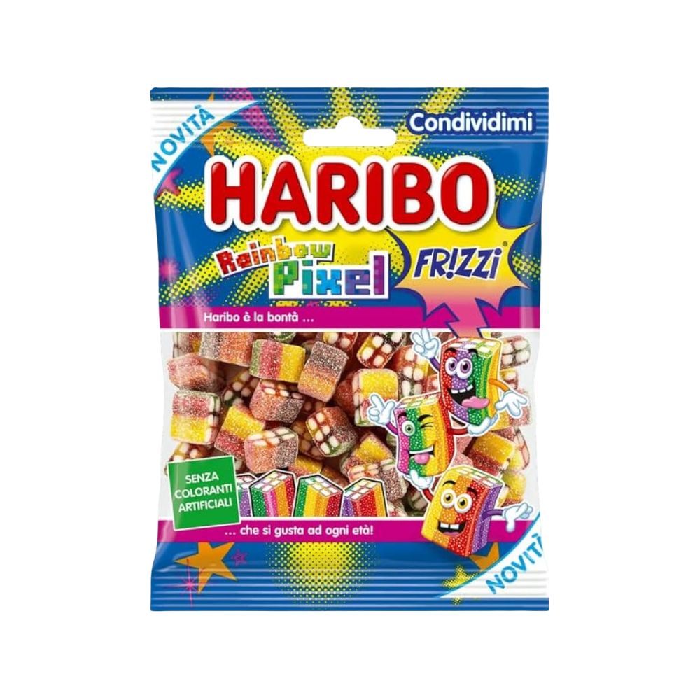 Haribo Rainbow Pixel Frizzi - caramelle gommose al gusto di frutta da ...