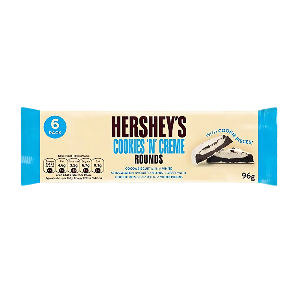 Hershey's Cookies'n'Cream Rounds - biscotti al cioccolato bianco da 96g ...