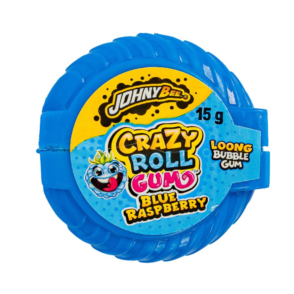Johny Bee Crazy Roll Blue Raspberry Bubble Gum - gomme da masticare al ...