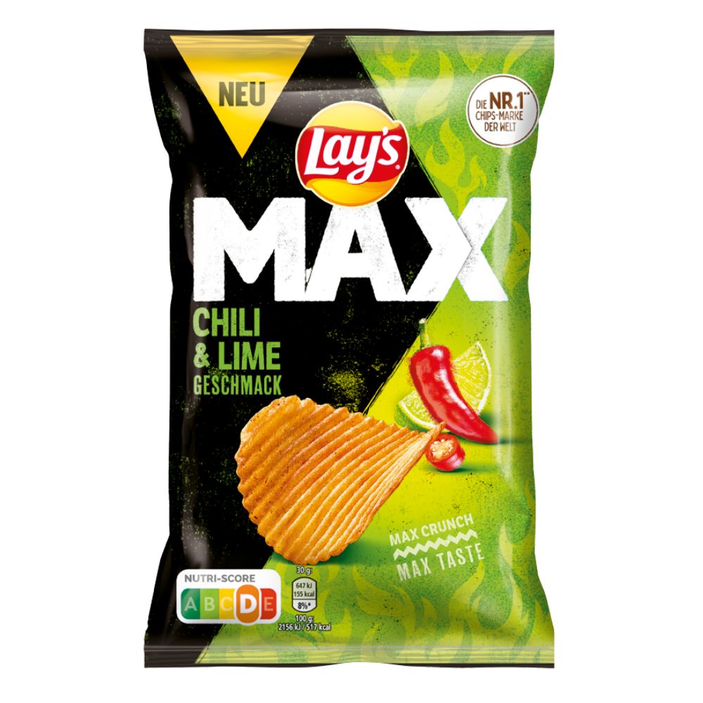 Lay's Max Chili & Lime - patatine al gusto di chili e lime da 110g ...