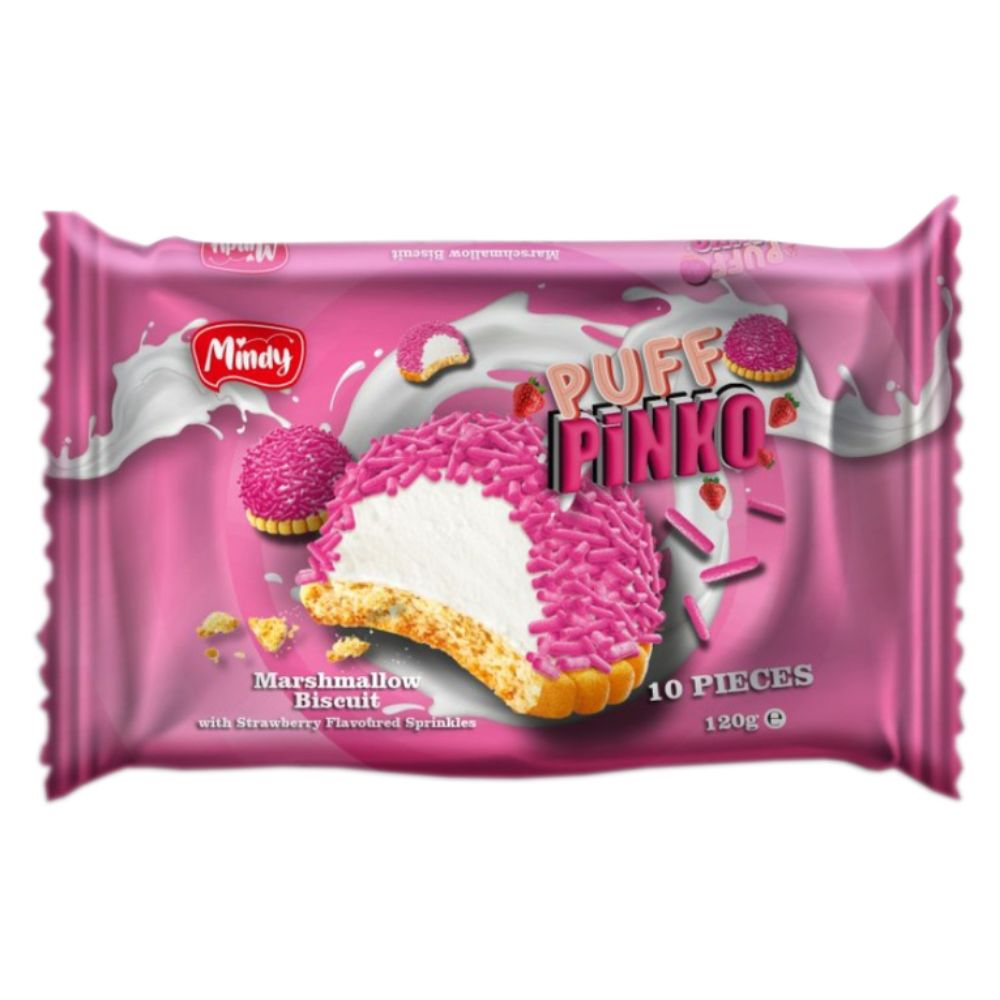 Puff Pinko Marshmallow Biscuit - biscotto con marshmallow e zuccherini ...