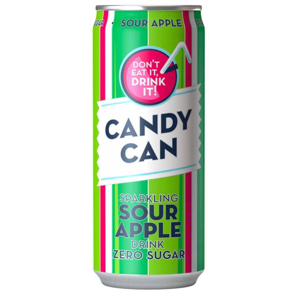 Candy Can Sour Apple - bevanda aspra alla mela verde da 330ml ...