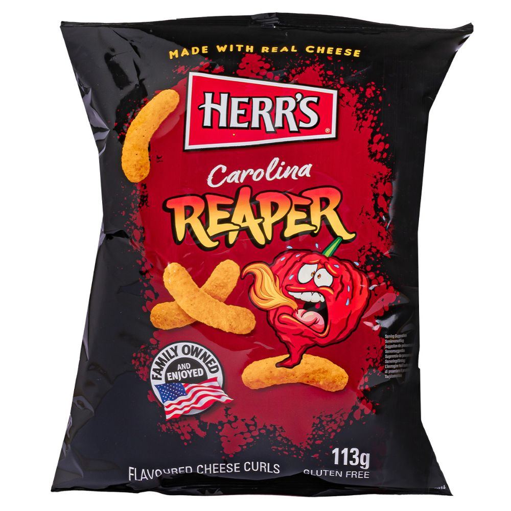 Herr's Carolina Reaper - patatine al formaggio piccante da 113g ...