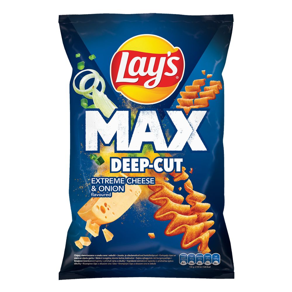 Lay's Max Cheese & Onion - patatine al gusto di formaggio e cipolla da ...