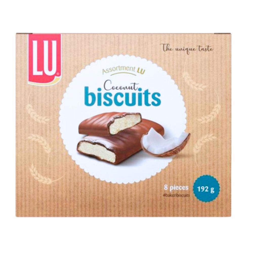 LU Coconut biscuits - biscotti al cocco ricoperti di cioccolato da 192g ...