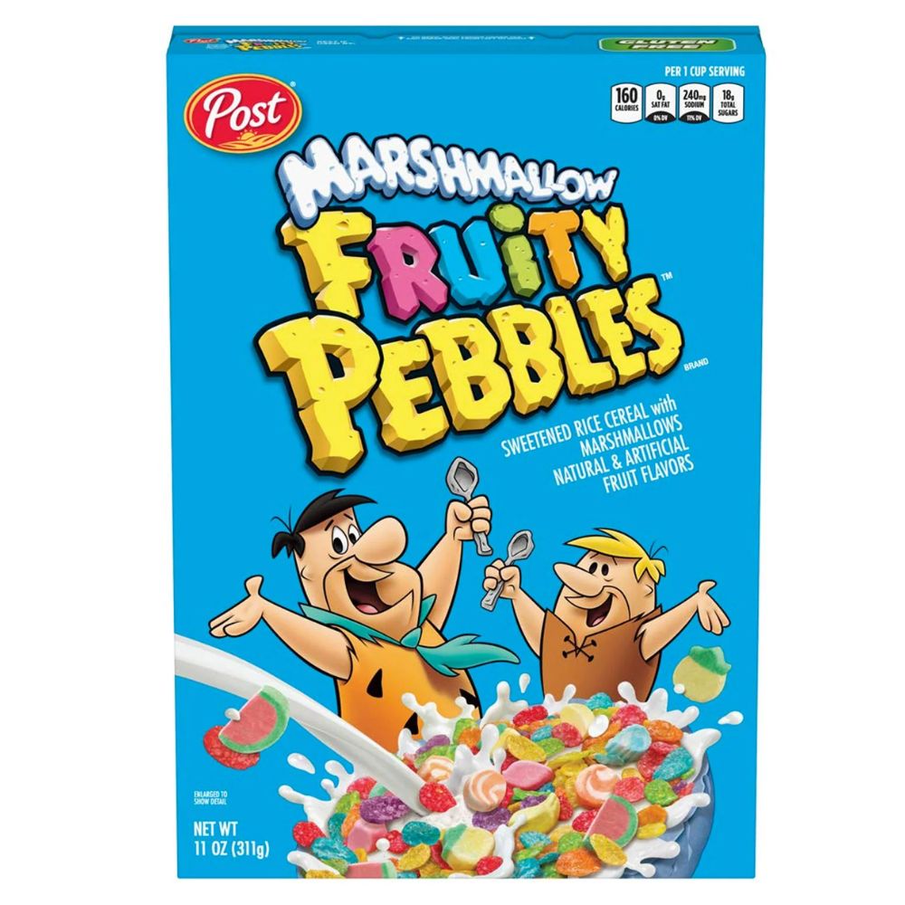 Post Marshmallow Fruity Pebbles - cereali di riso con marshmallow da ...