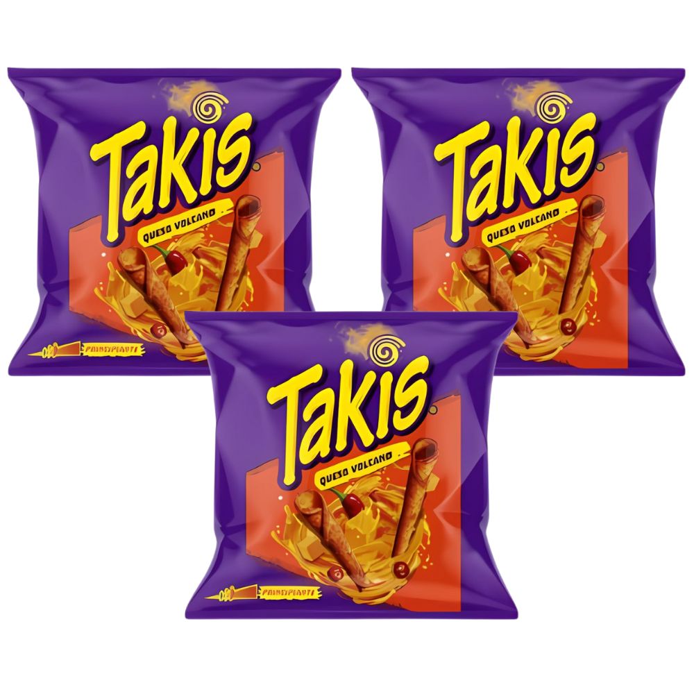 Takis Queso Volcano - 3 confezioni di riccioli di tortillas al ...