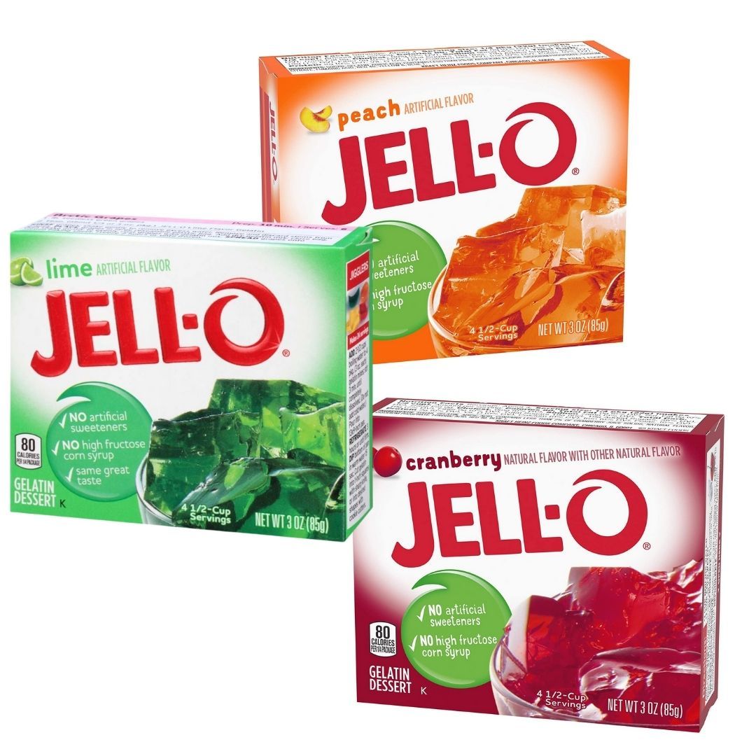 3 Jell-O - 3 confezioni di preparati per gelatina dolce in vari gusti ...
