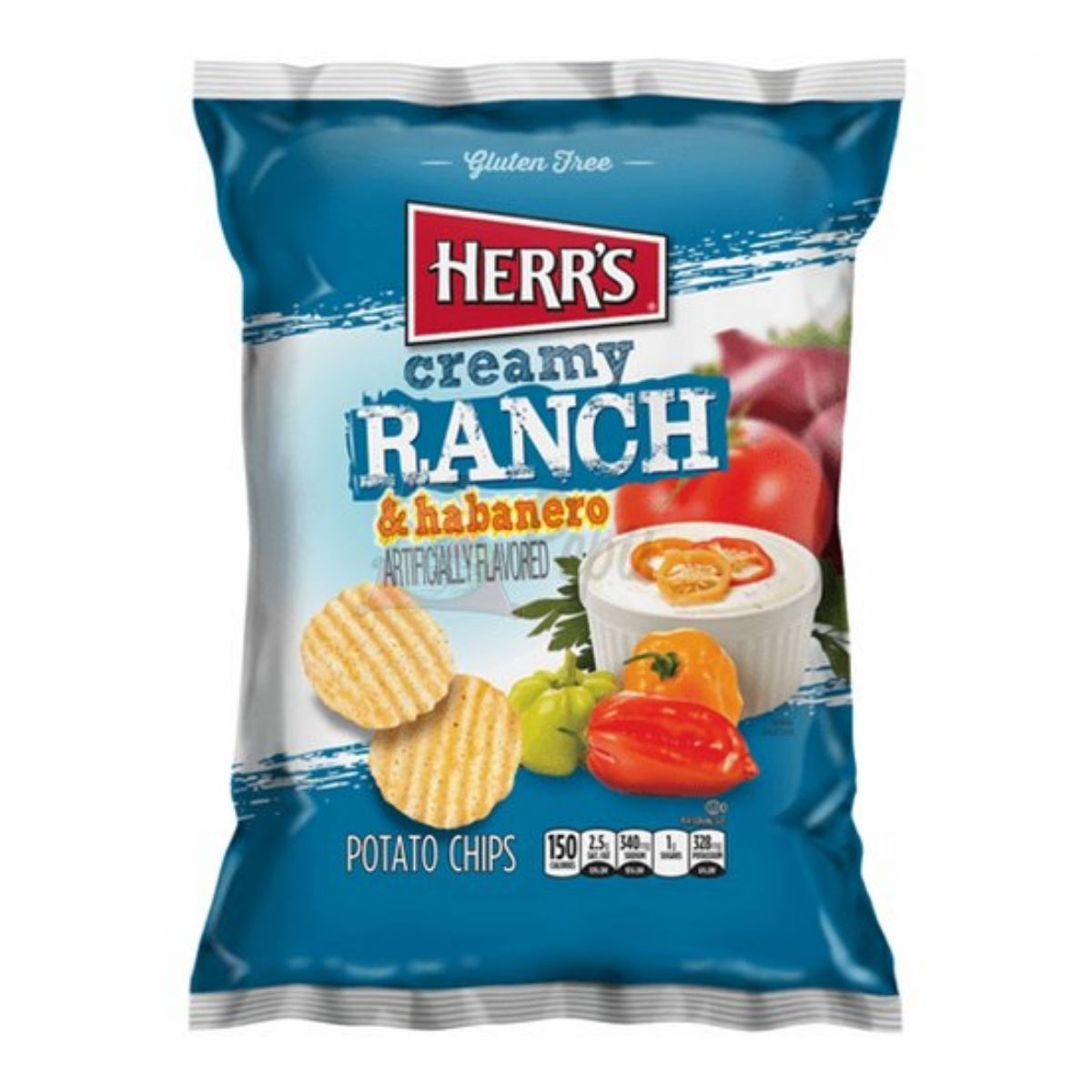Herr's Creamy Ranch and Habanero Potato Chips - patatine piccanti alla ...