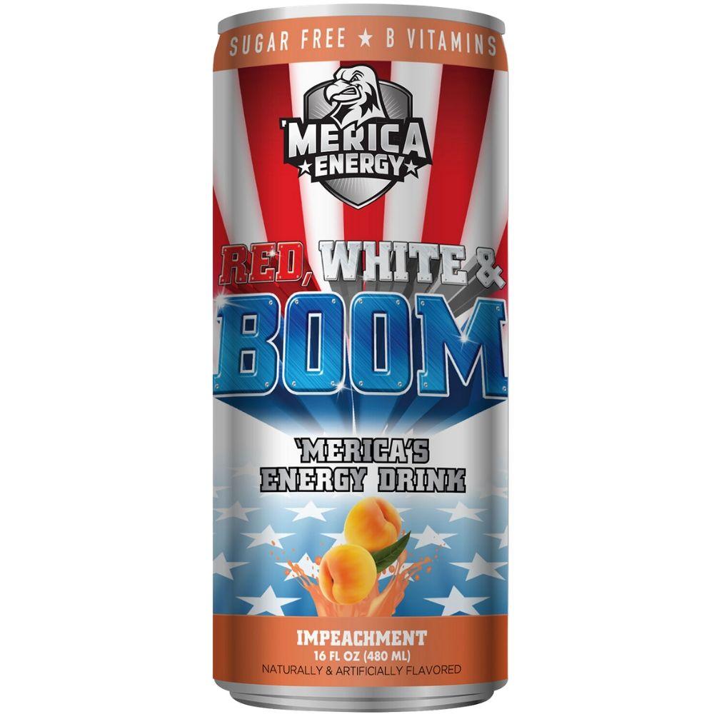 Merica Energy Red White & Boom ImPEACHment - energy drinks alla pesca ...