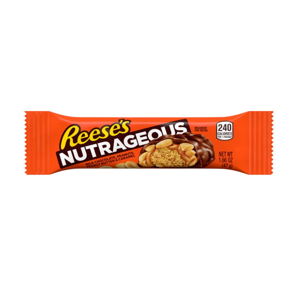 Reese's Nutrageous - barretta al burro d'arachidi e cioccolato da 47g ...