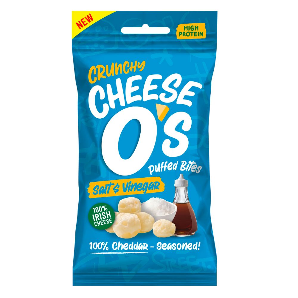 Crunchy Cheese O's Salt&Vinegar - formaggio cheddar tostato al gusto di ...