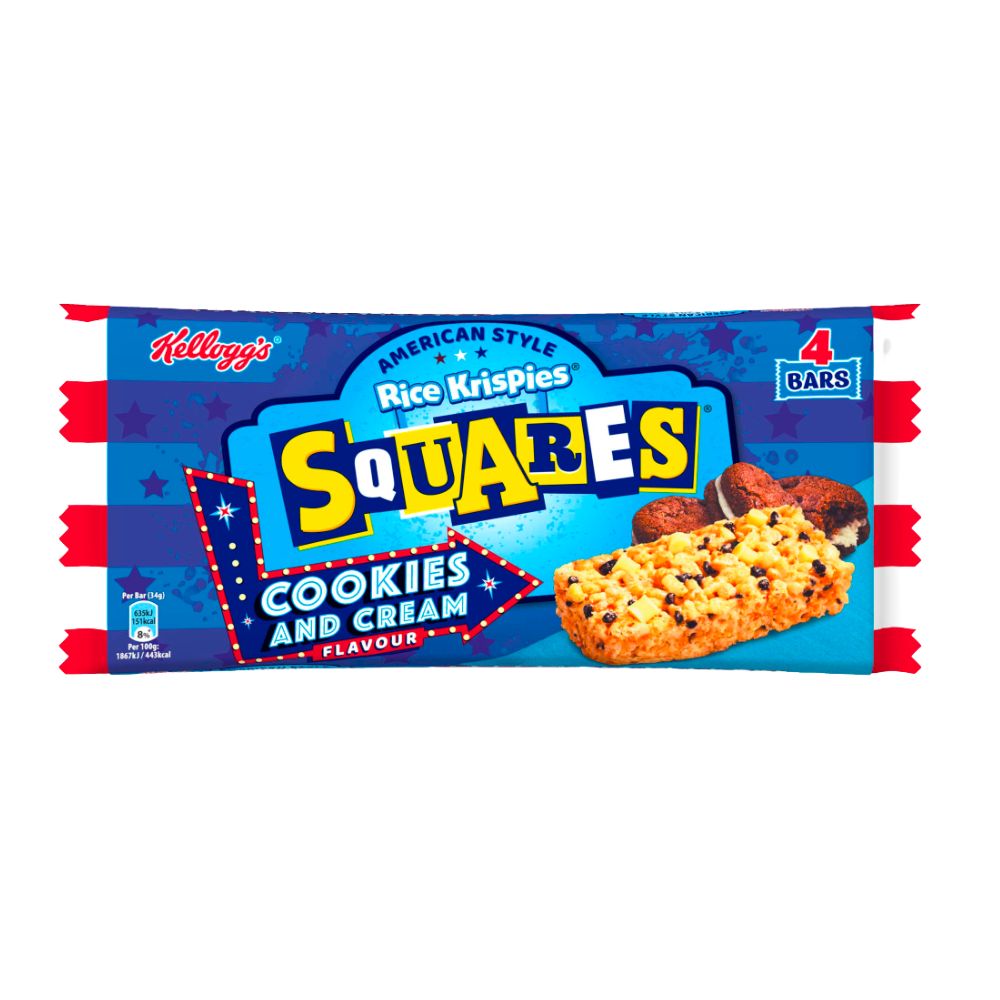 Rice Krispies Squares Cookies&Cream - riso soffiato con cioccolato ...
