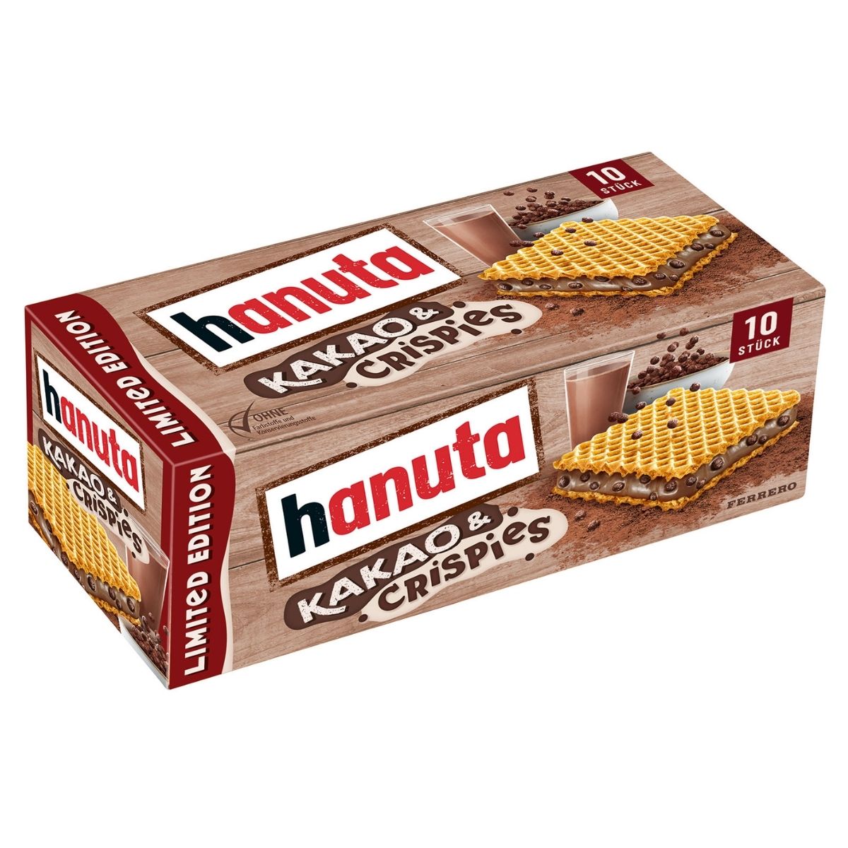 Hanuta Kakao & Crispies - confezione da 10 wafer con cioccolato al ...
