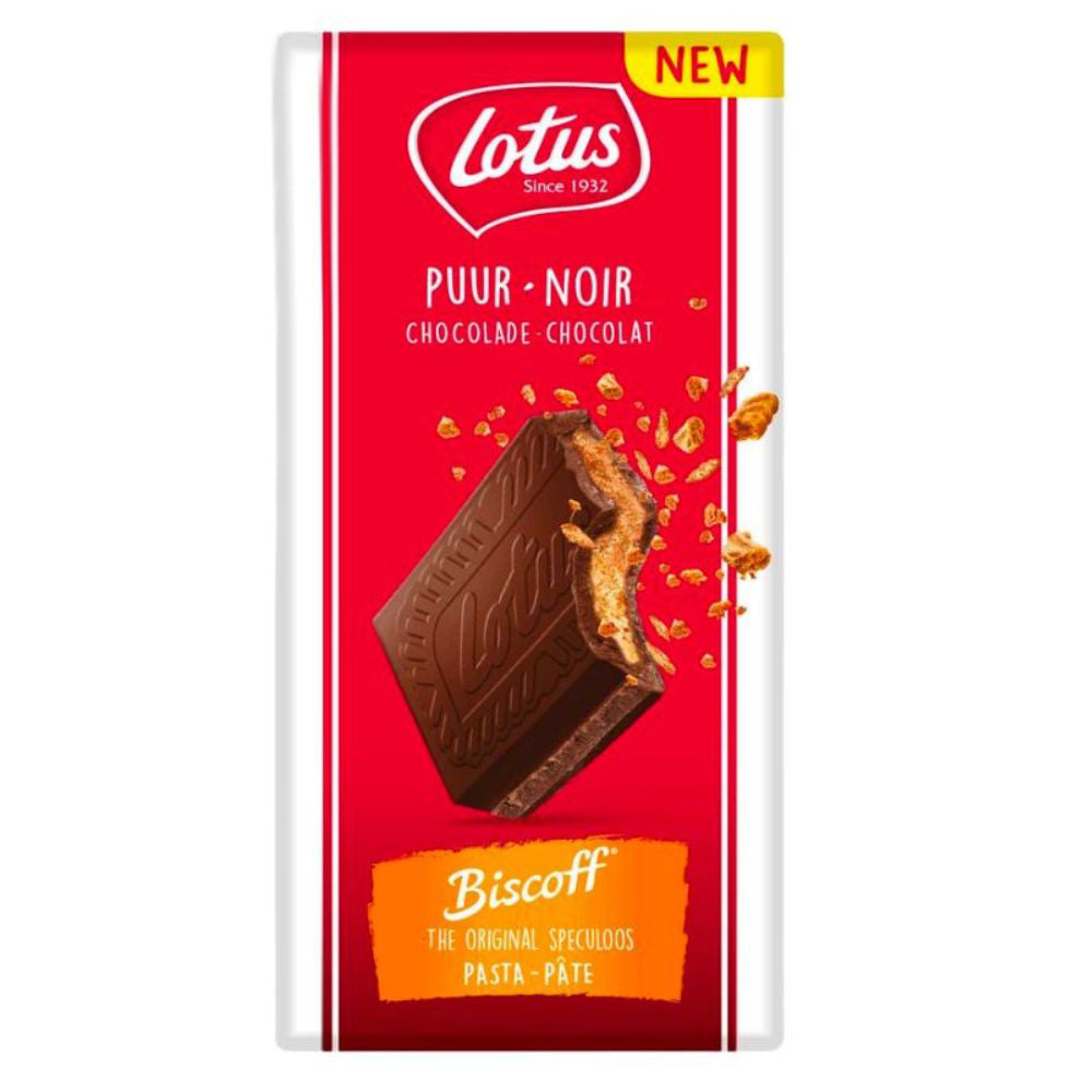Lotus Biscoff Puur Noir Chocolat - barretta di cioccolato fondente ...