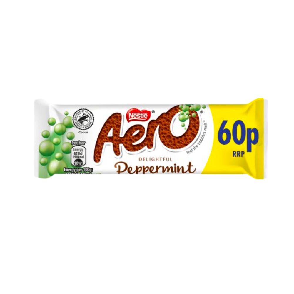 Nestlè Aero Delightful Peppermint - barretta di cioccolato con bolle al ...