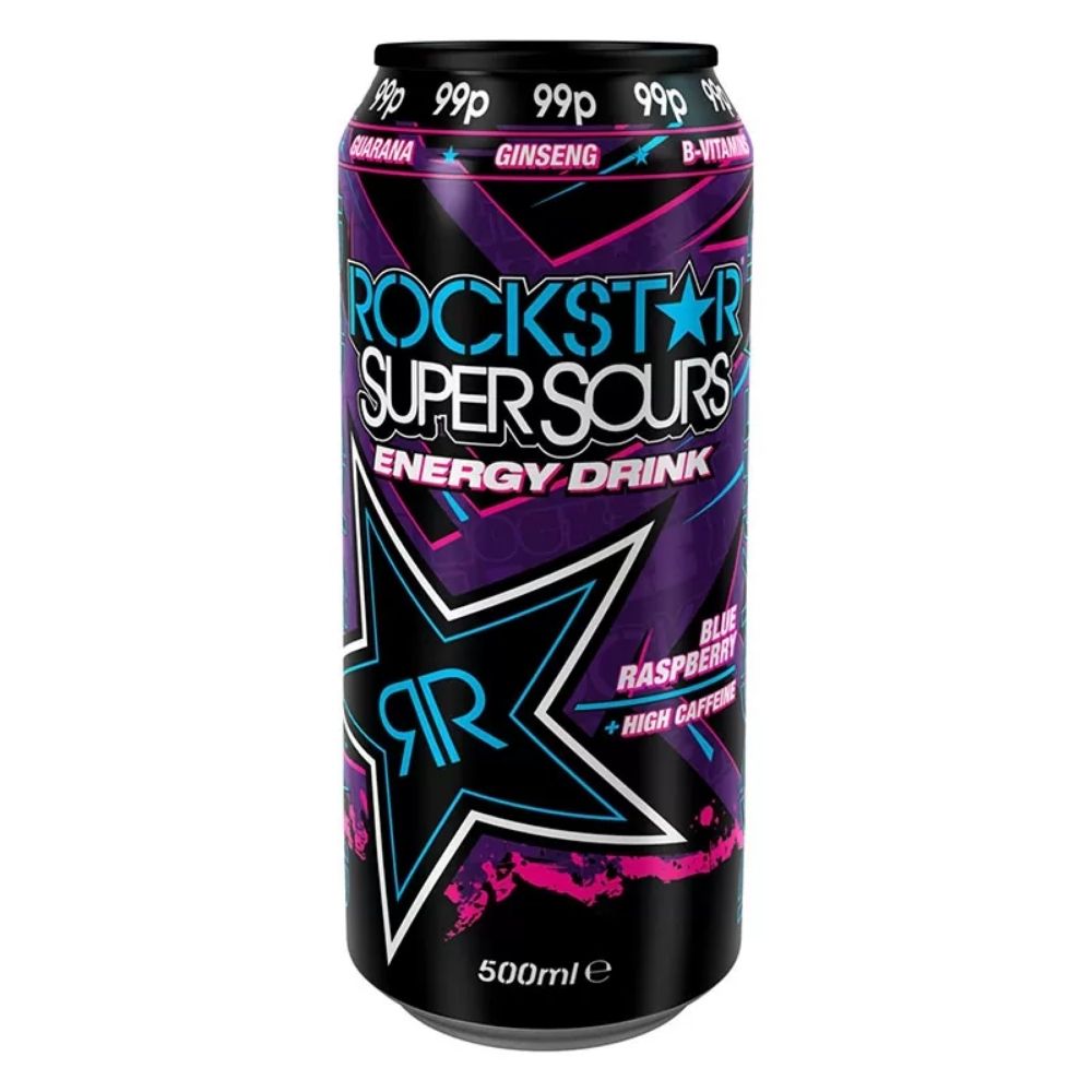 Rockstar Sours Blue Raspberry - energy drink al gusto di mirtilli da ...