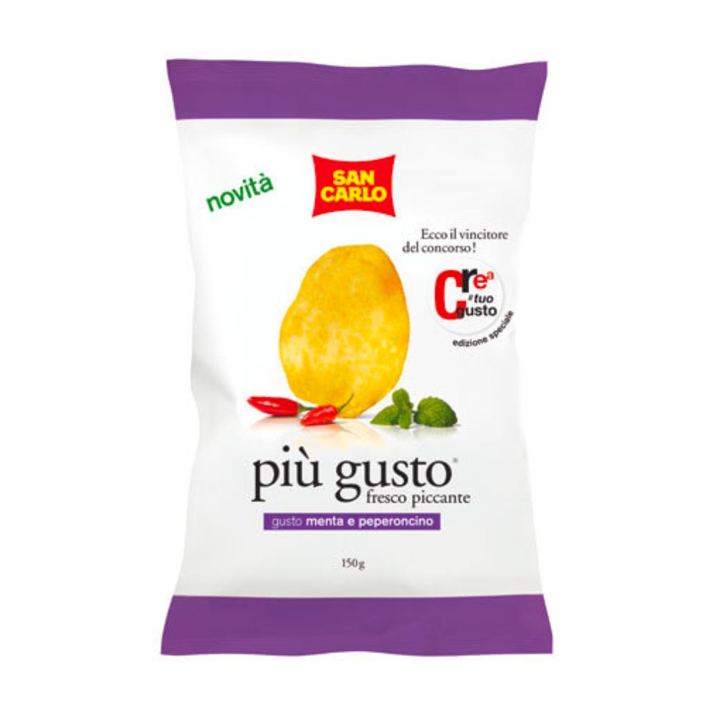 San Carlo Più Gusto Menta e Peperoncino - patatine al gusto menta e ...