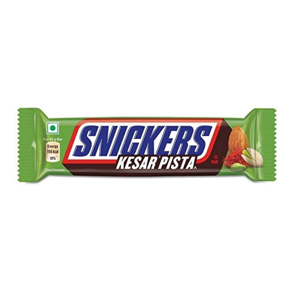 Snickers Kesar Pista - barretta con crema al pistacchio e mandorle da ...